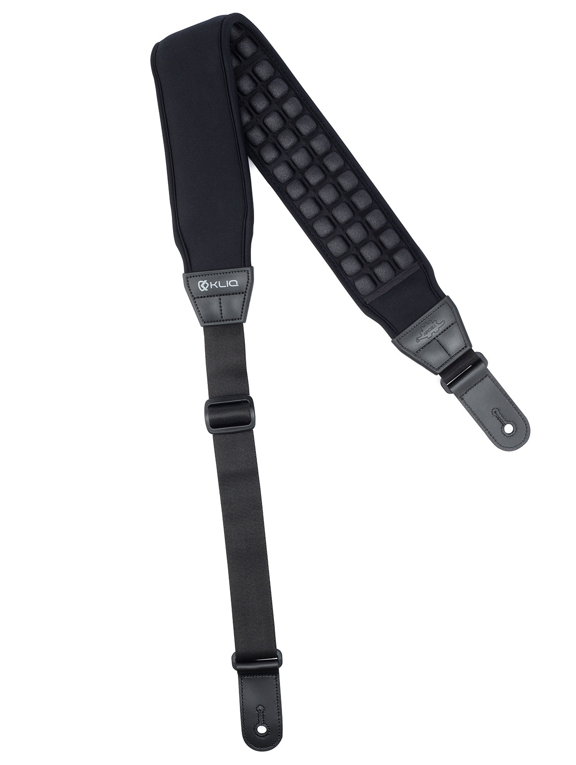 AirCell Guitar Strap for Bass & Electric Guitar, Adjustable, BLACK (Lo - KLIQ Music Gear